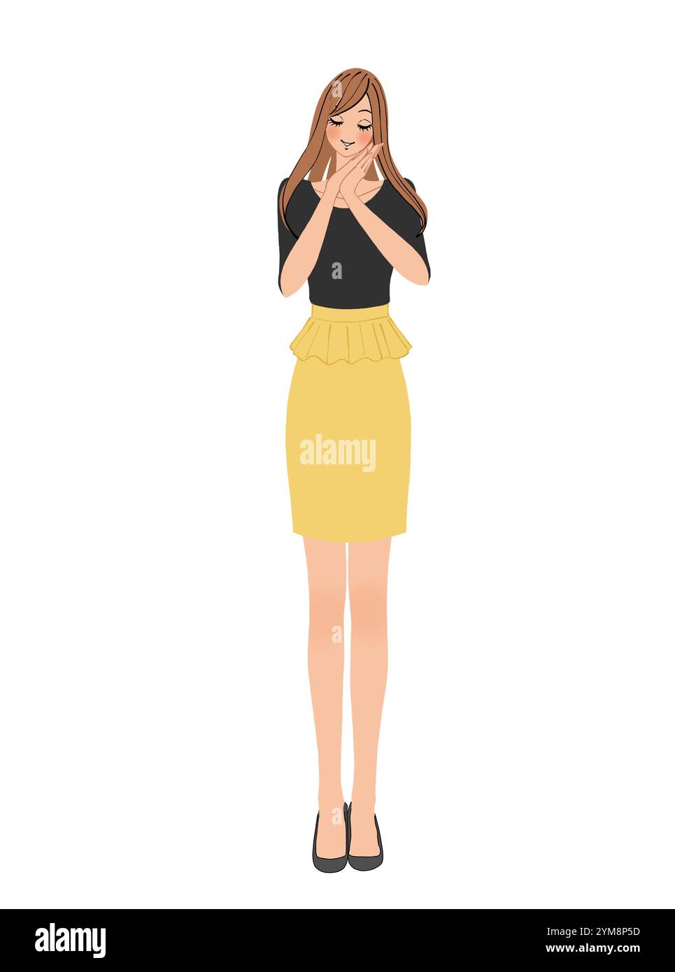 Woman making a request Stock Photo - Alamy