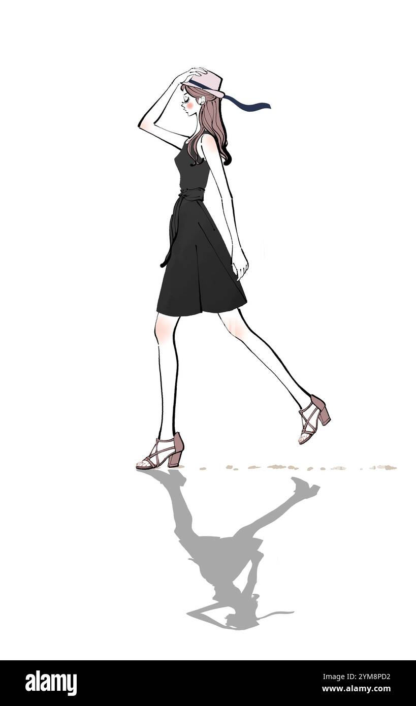 Profile woman in black Cut Out Stock Images & Pictures - Alamy