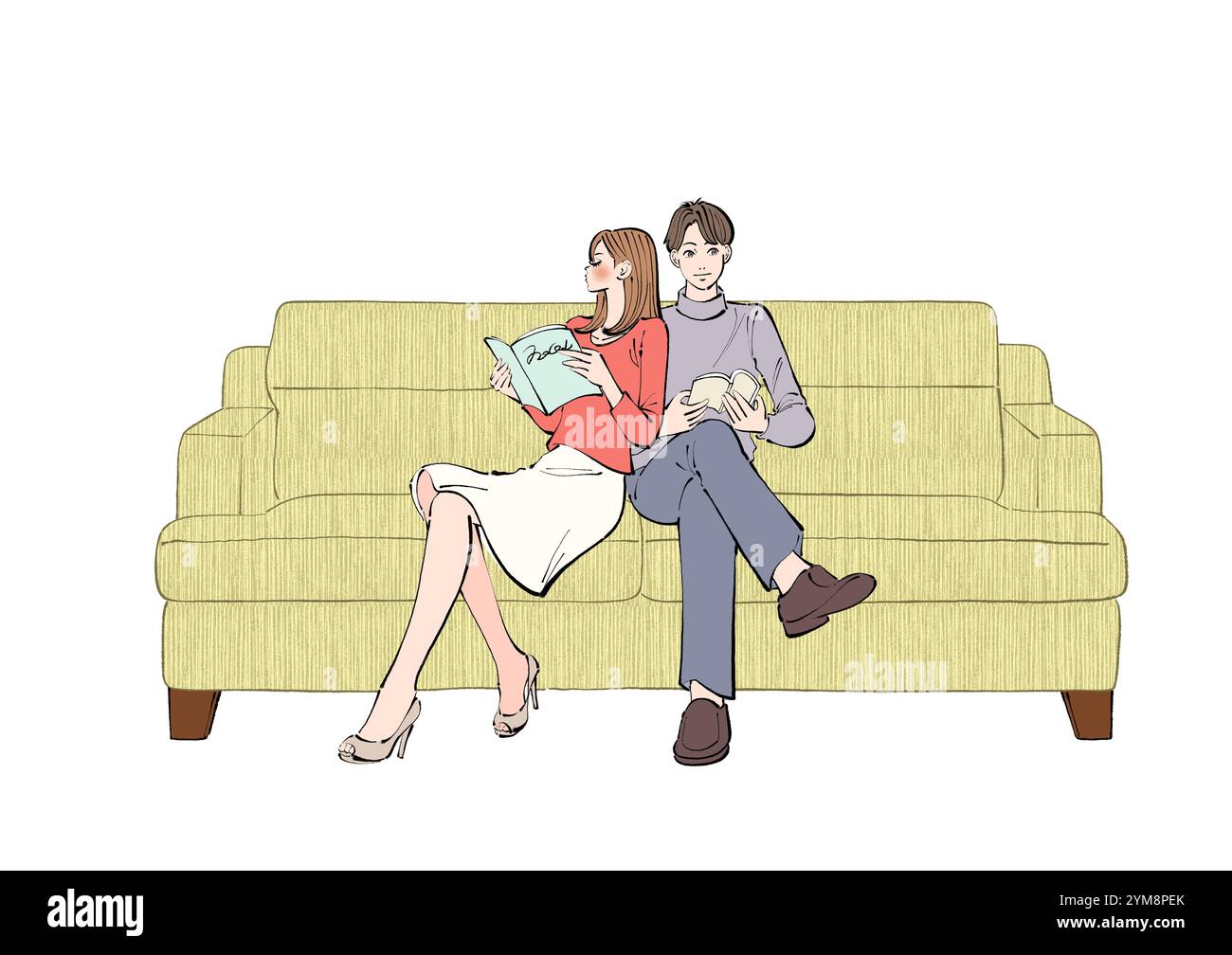 Reading on sofa Cut Out Stock Images & Pictures - Alamy