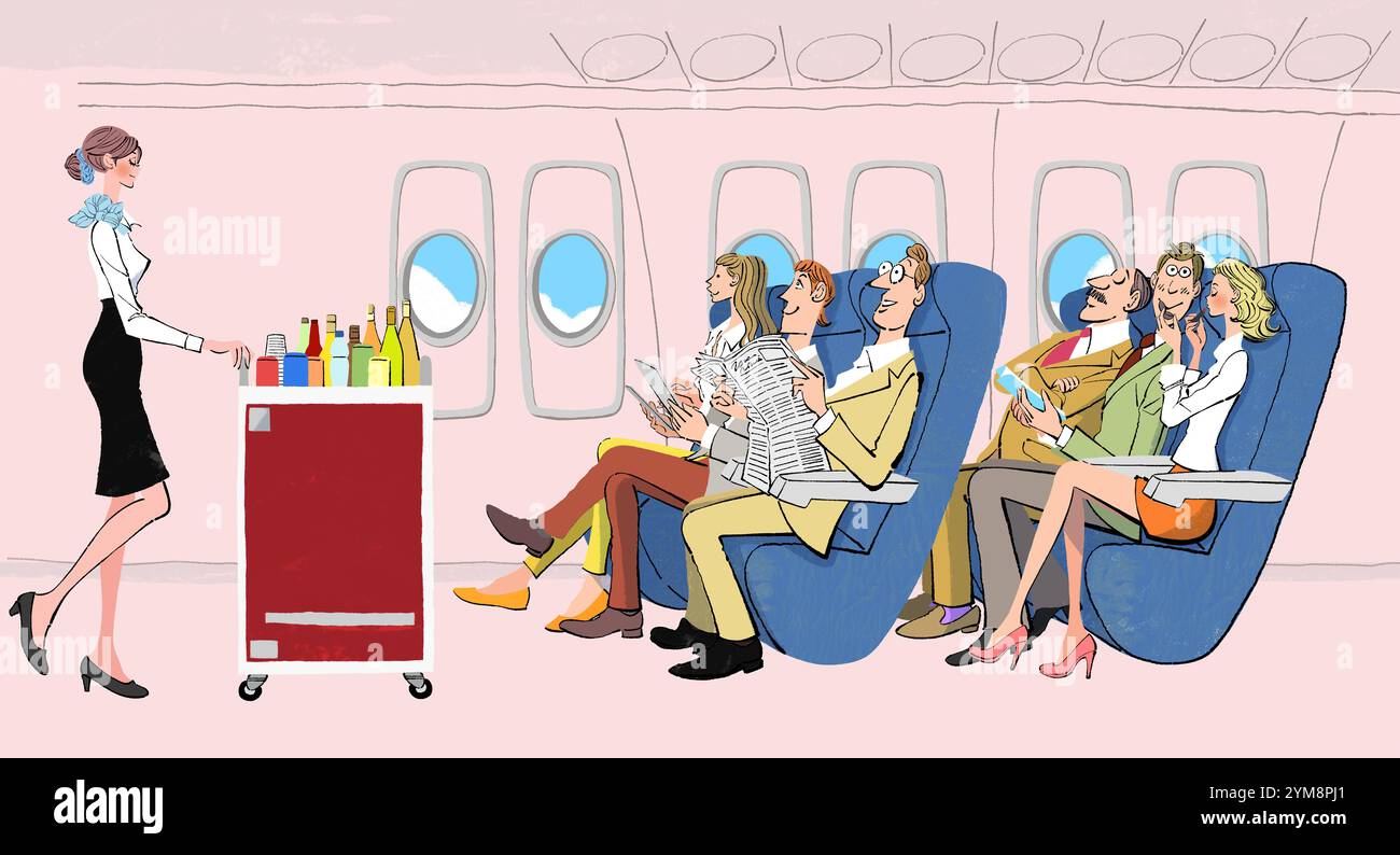 Airplane food cart hi-res stock photography and images - Alamy