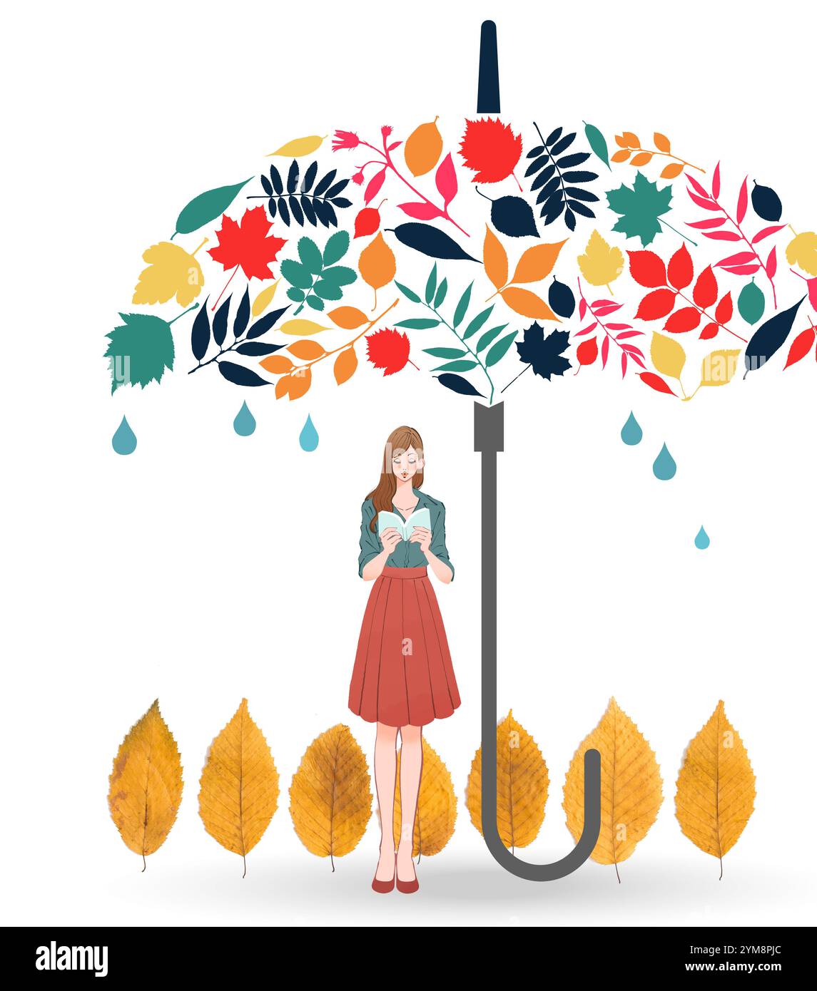 Japanese woman in rain in hi-res stock photography and images - Alamy