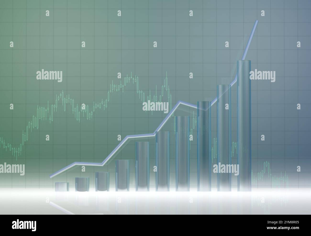 Bar graph and line graph Stock Photo - Alamy