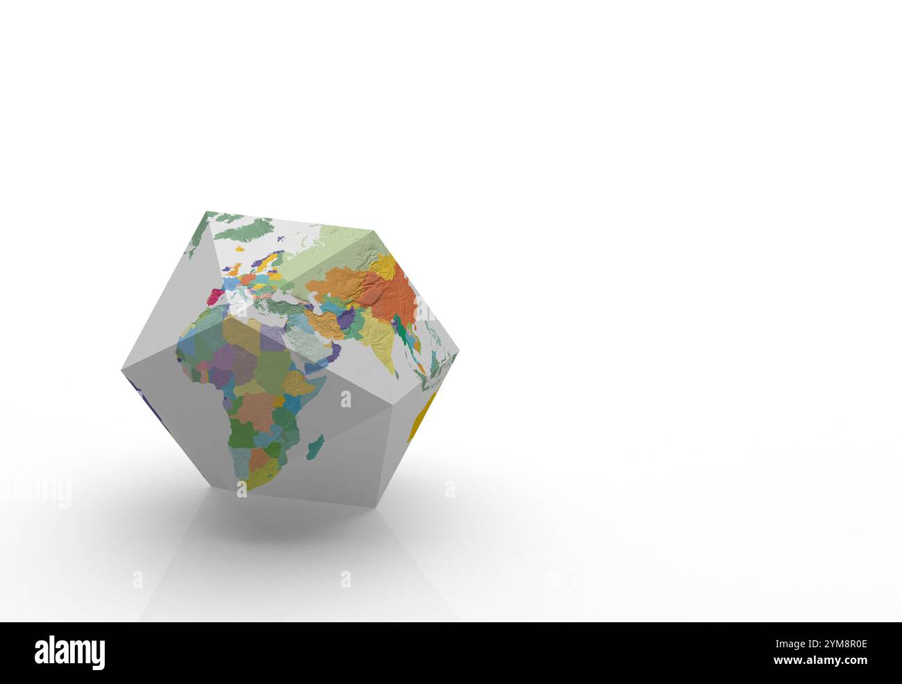 World map of the cube Stock Photo - Alamy