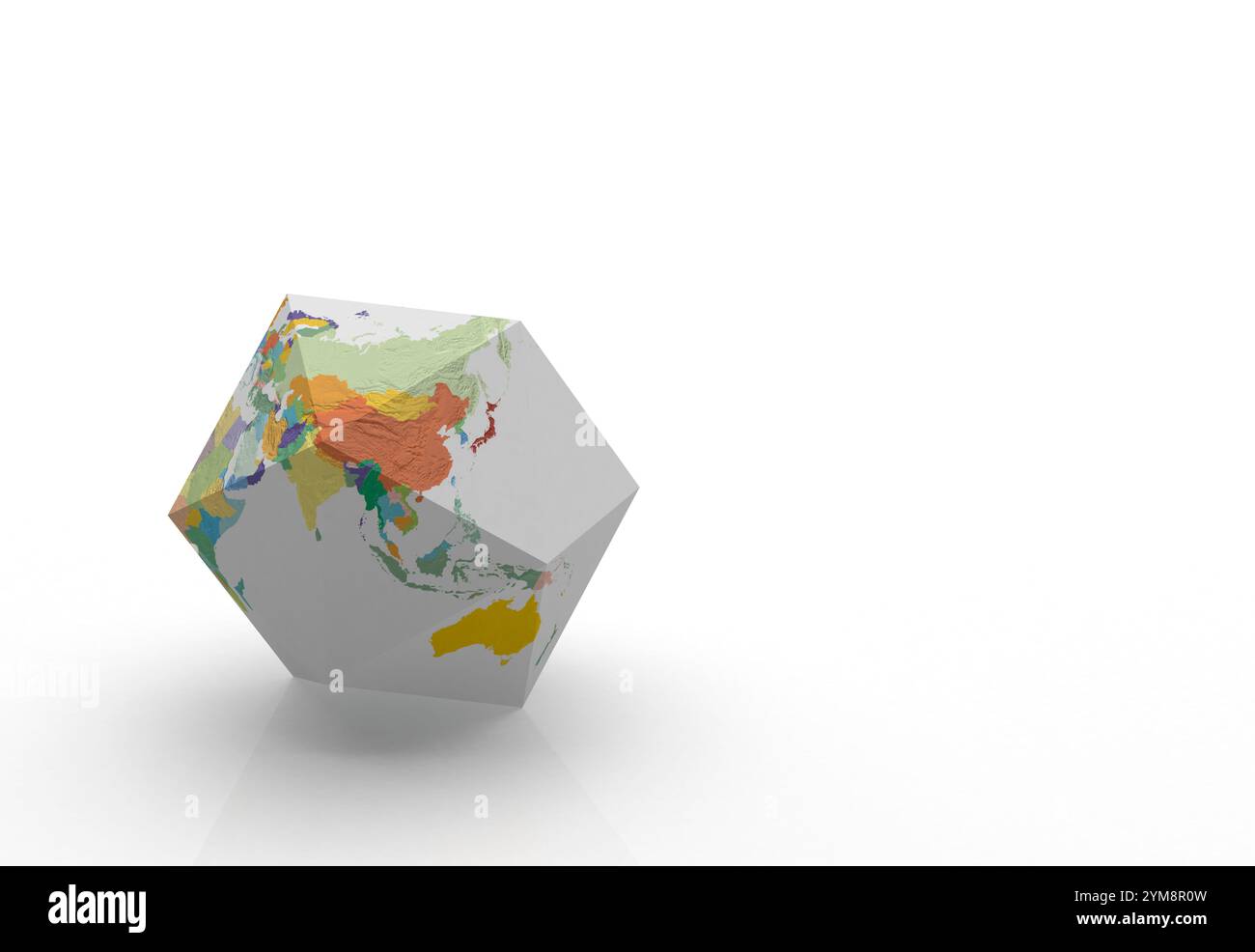 World map of the cube Stock Photo - Alamy
