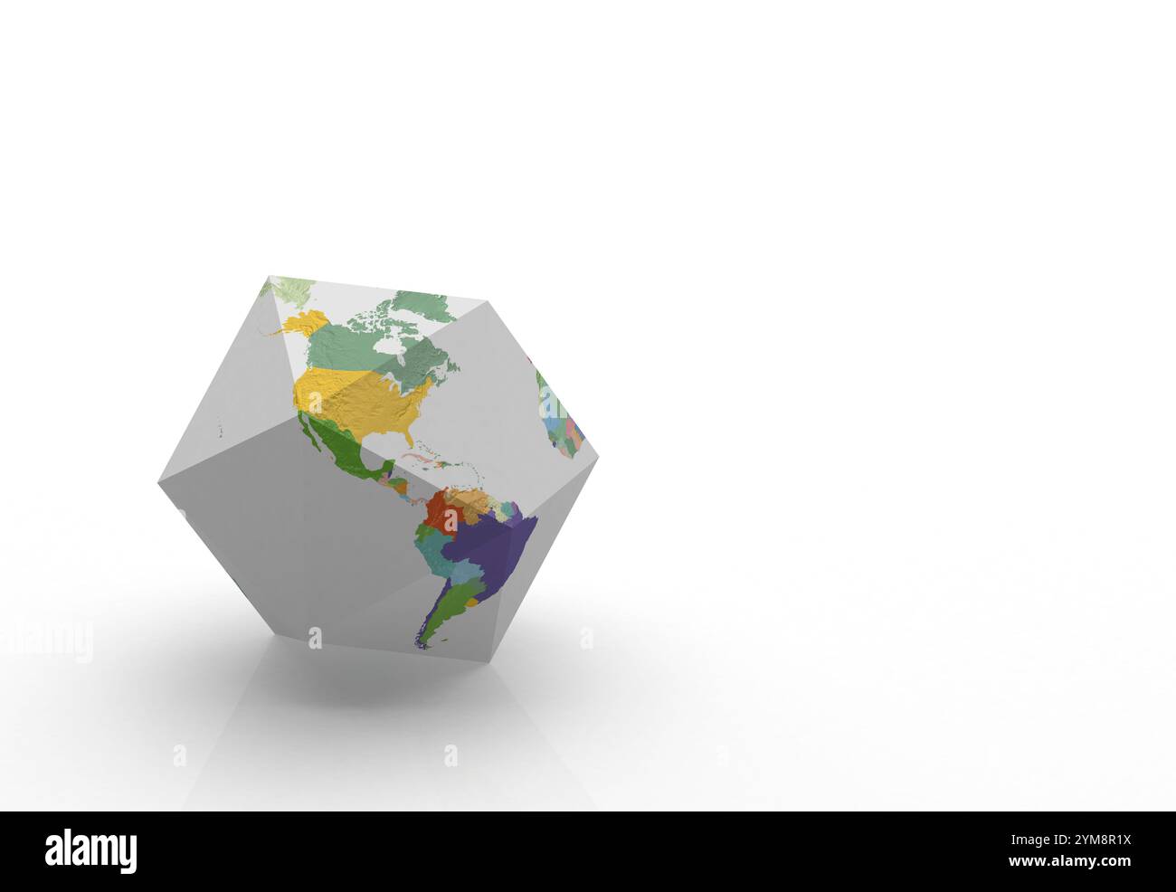 World map of the cube Stock Photo - Alamy