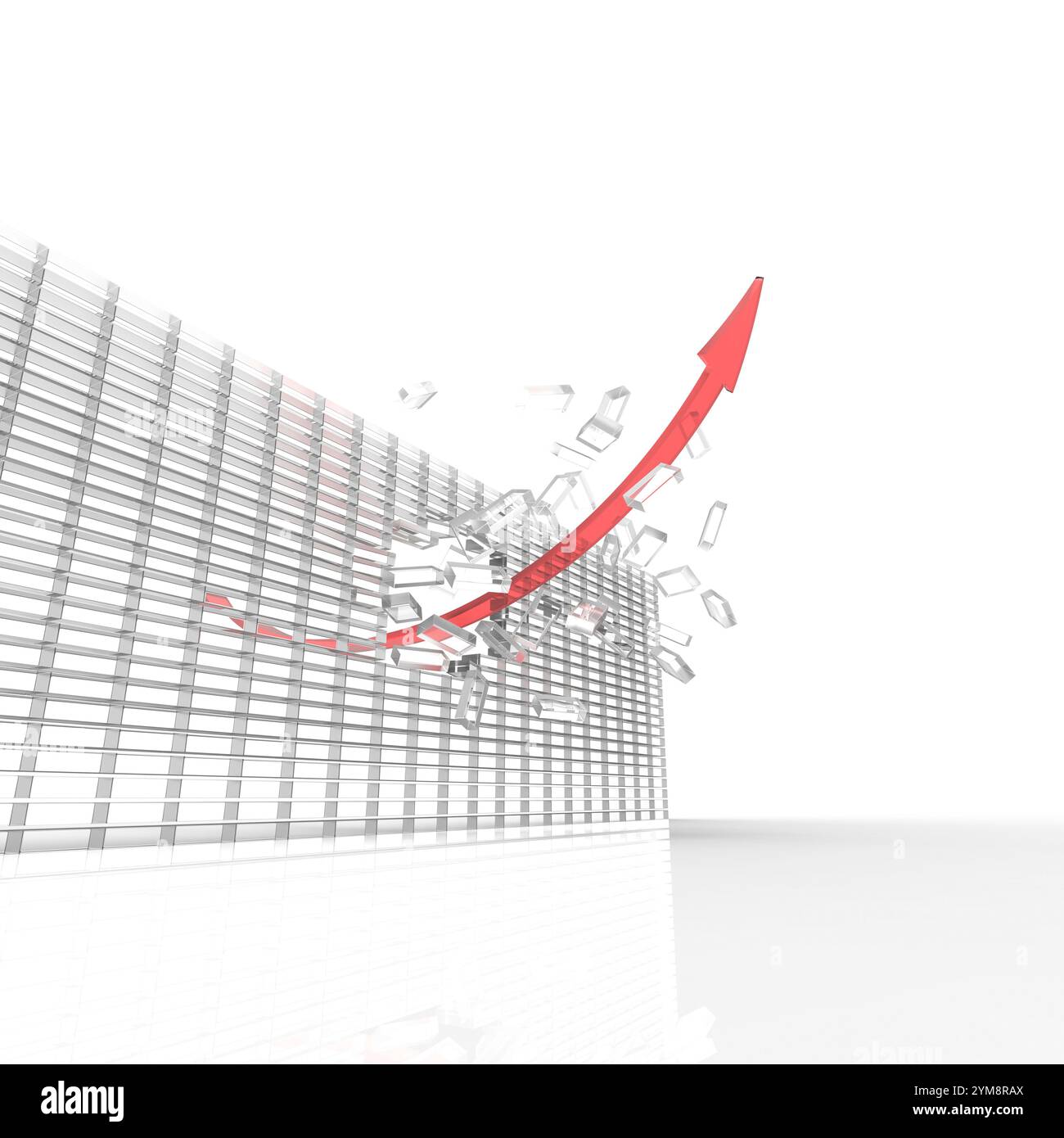 Arrows smashing through wall Stock Photo - Alamy