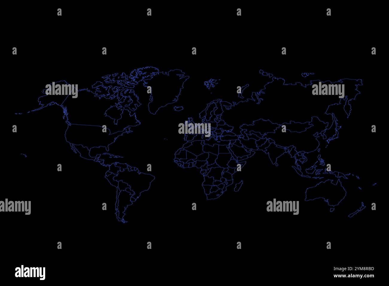 World map with blue lines Stock Photo - Alamy