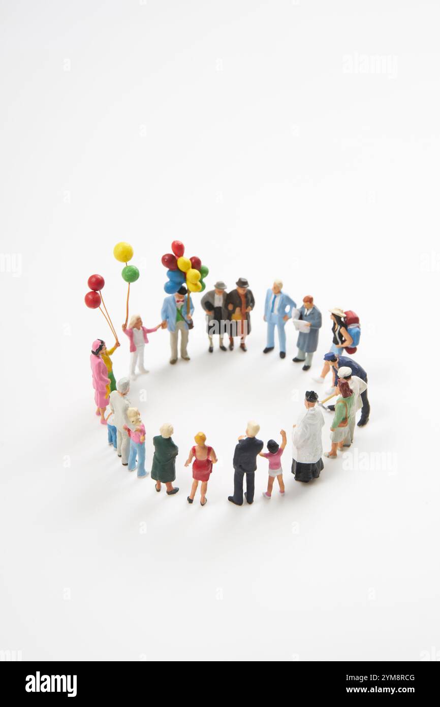 Miniature dolls in a circle Stock Photo - Alamy
