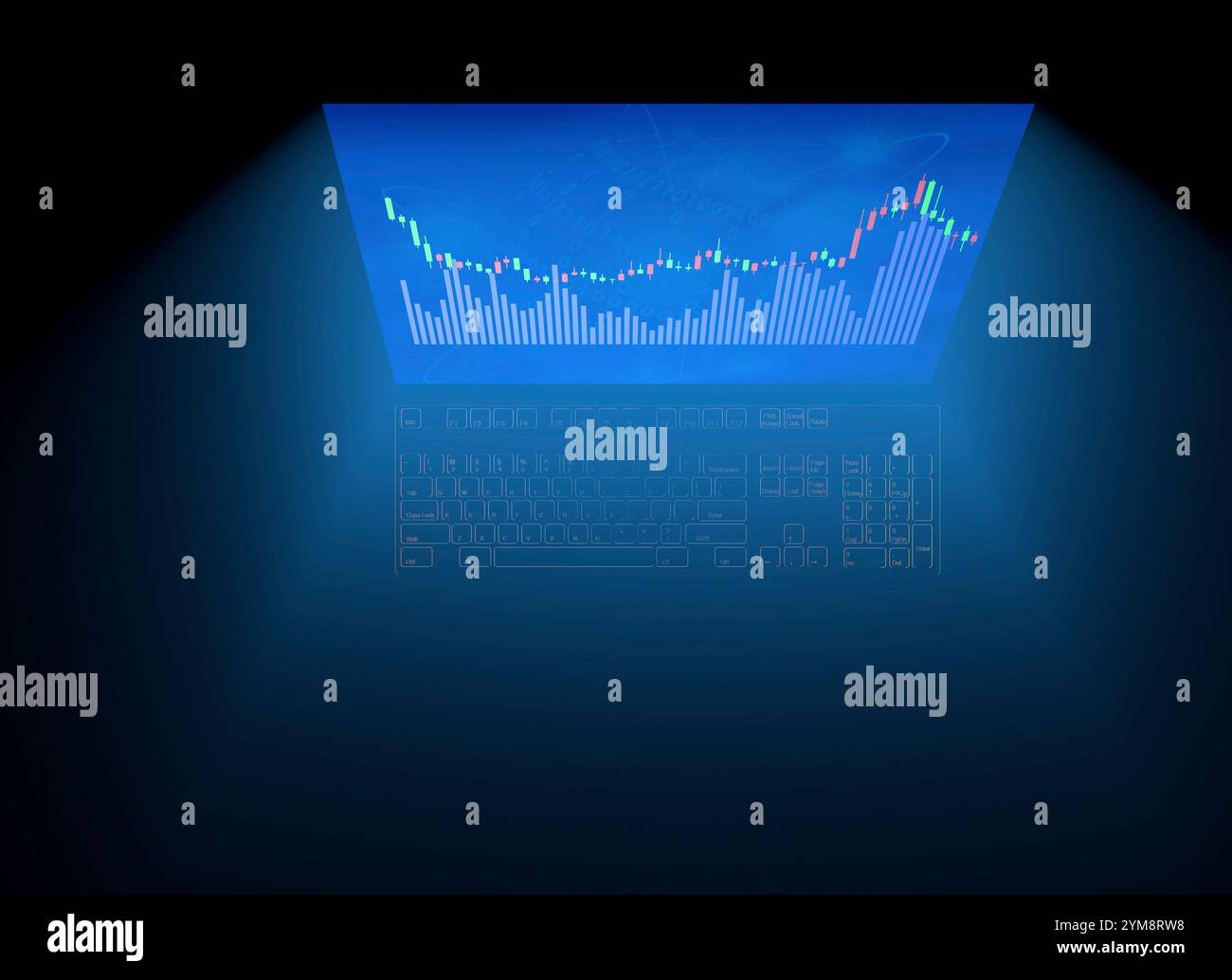Personal computer and stock prices Stock Photo - Alamy