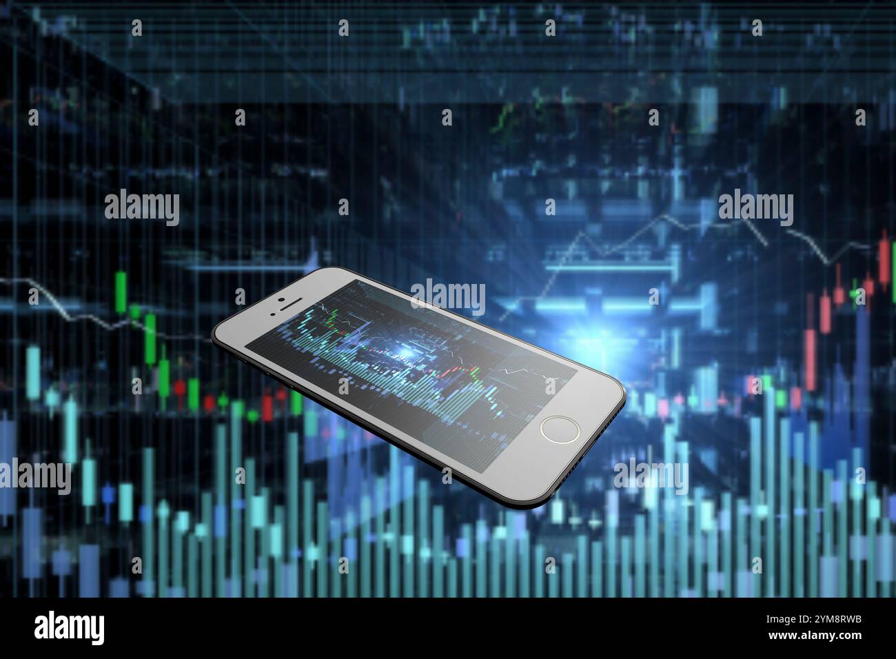 Smartphone and graph of stock prices Stock Photo - Alamy