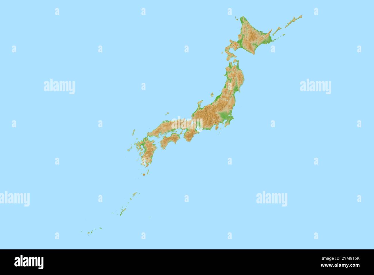Map of the Japanese Islands Stock Photo - Alamy