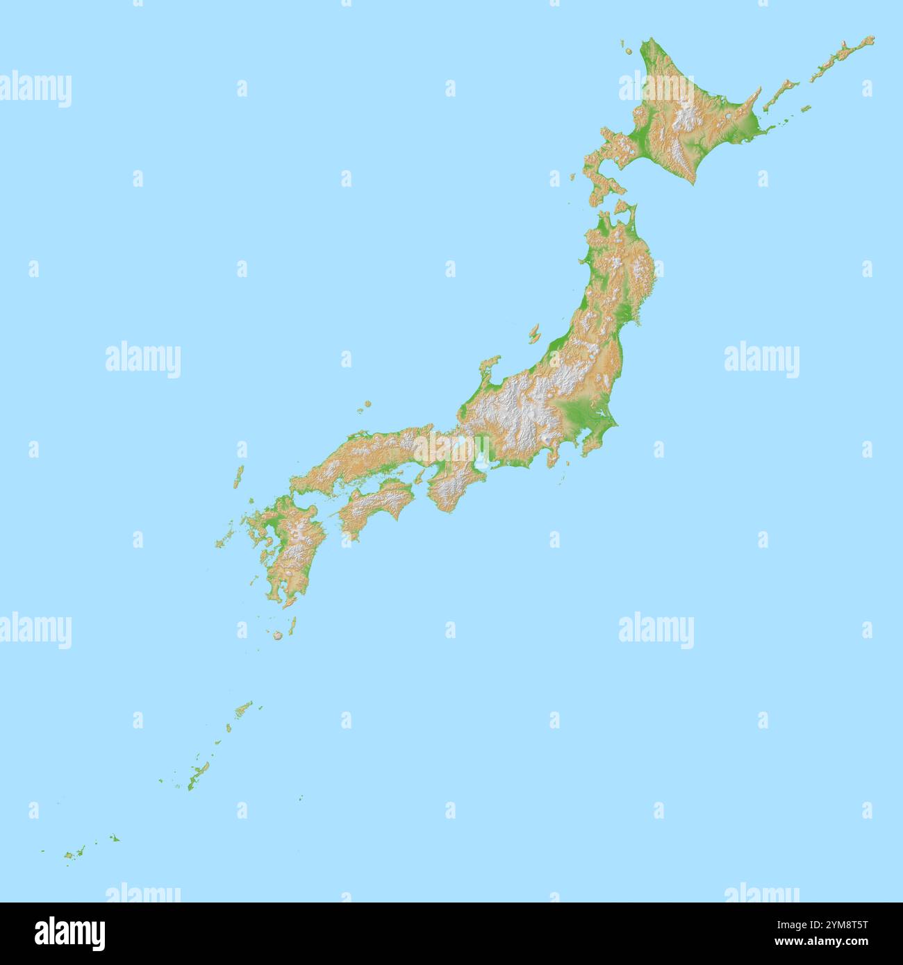 Map of the Japanese Islands Stock Photo - Alamy