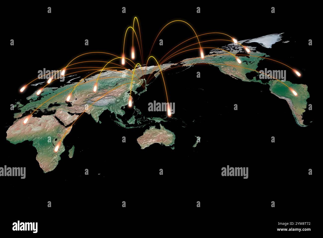 Global network map hi-res stock photography and images - Alamy