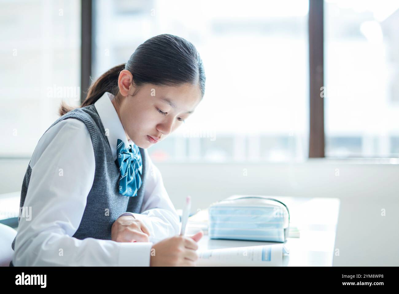 Female student studying Stock Photo - Alamy