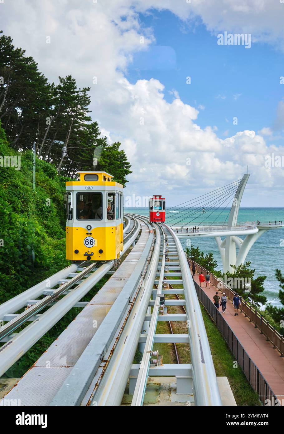 Sep 2024, Busan Sky Capsule running along Haeundae Beach, Busan, South ...