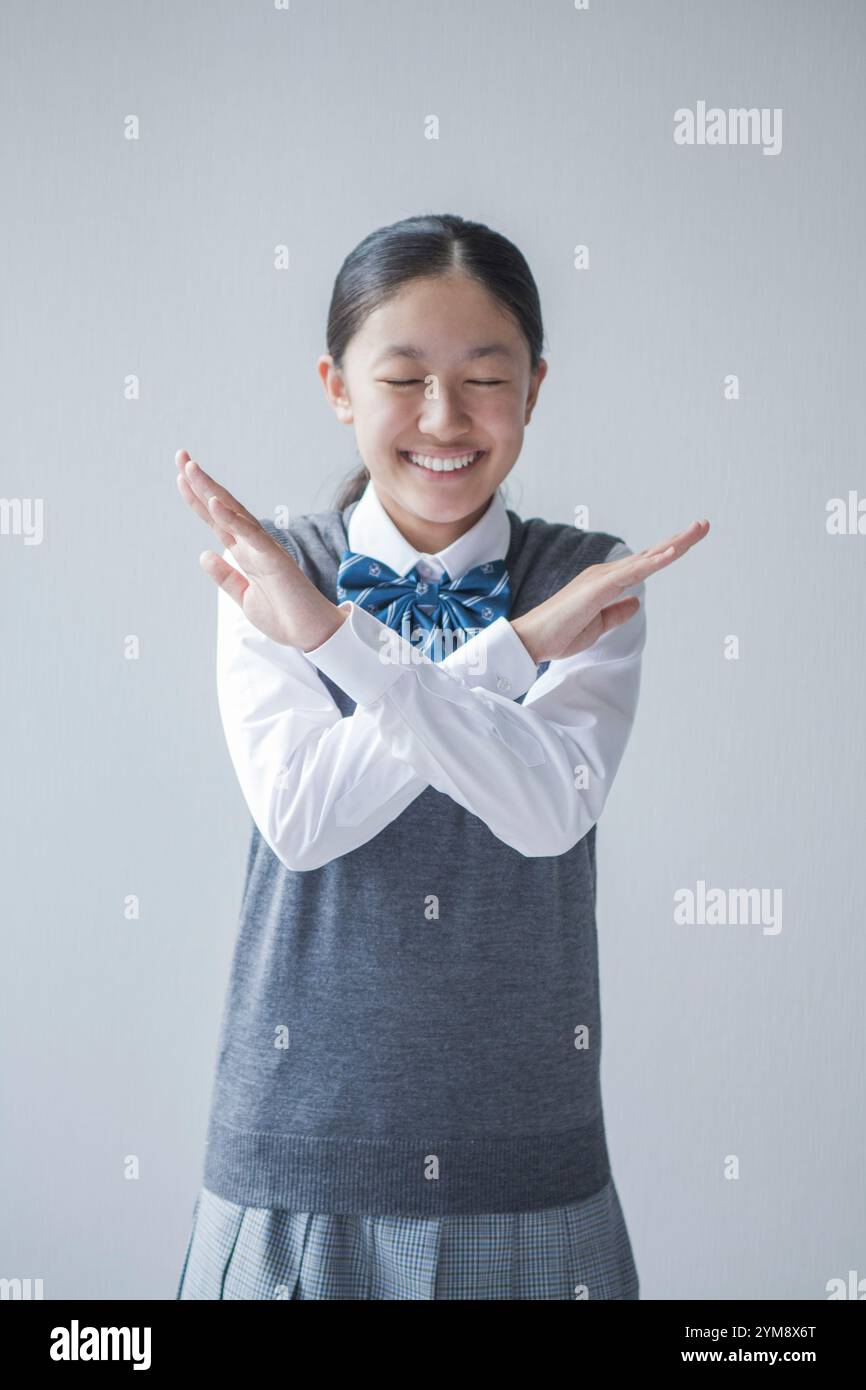 Female student closing her eyes Stock Photo - Alamy