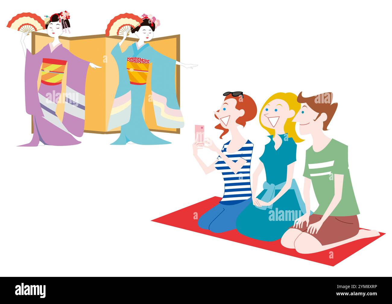 Tourism in Japan for Foreign Tourists Watching Japanese Dance Stock ...