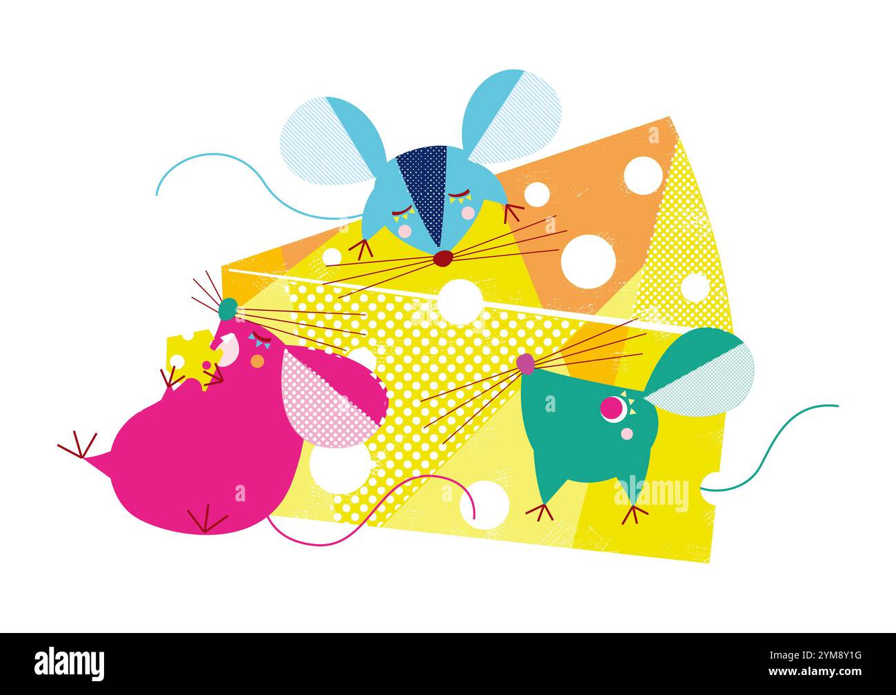 Mice eating cheese Zodiac sign Stock Photo - Alamy