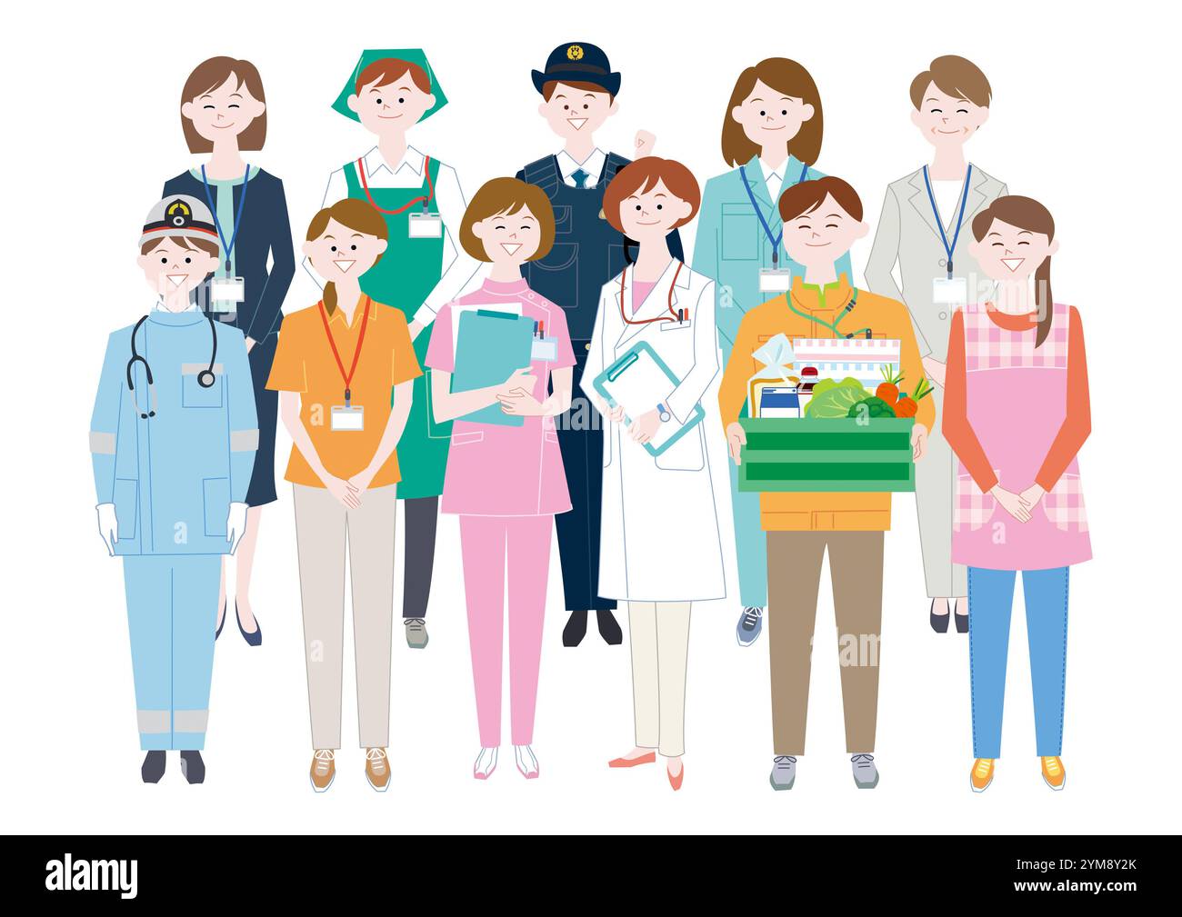 Collective of people active as essential workers Stock Photo - Alamy