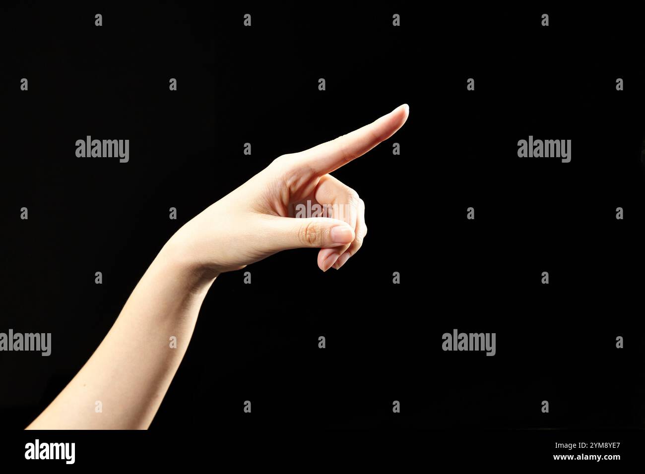 Person hand point hi-res stock photography and images - Alamy