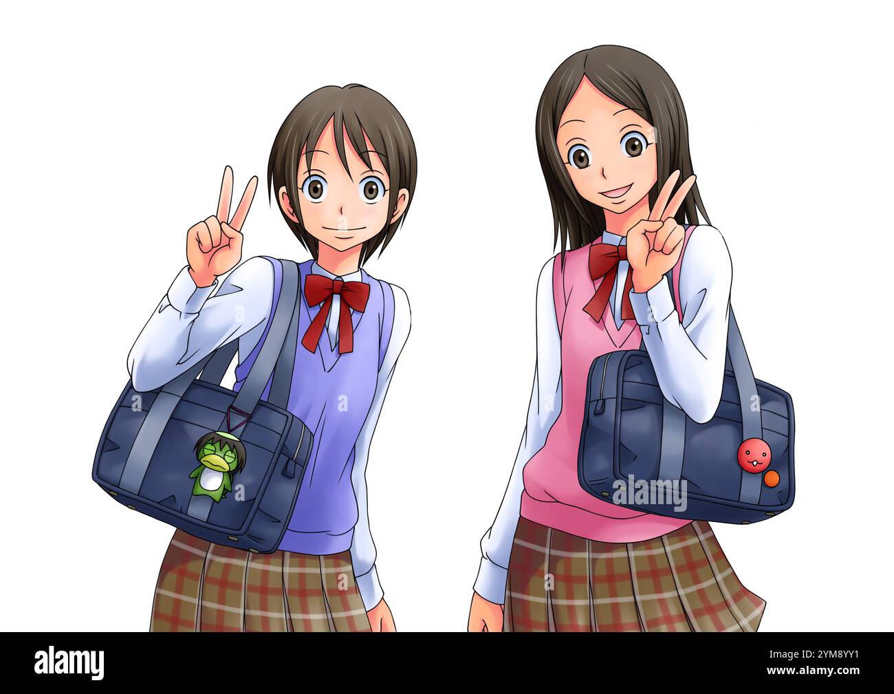 Two people in a peace pose (no background Stock Photo - Alamy