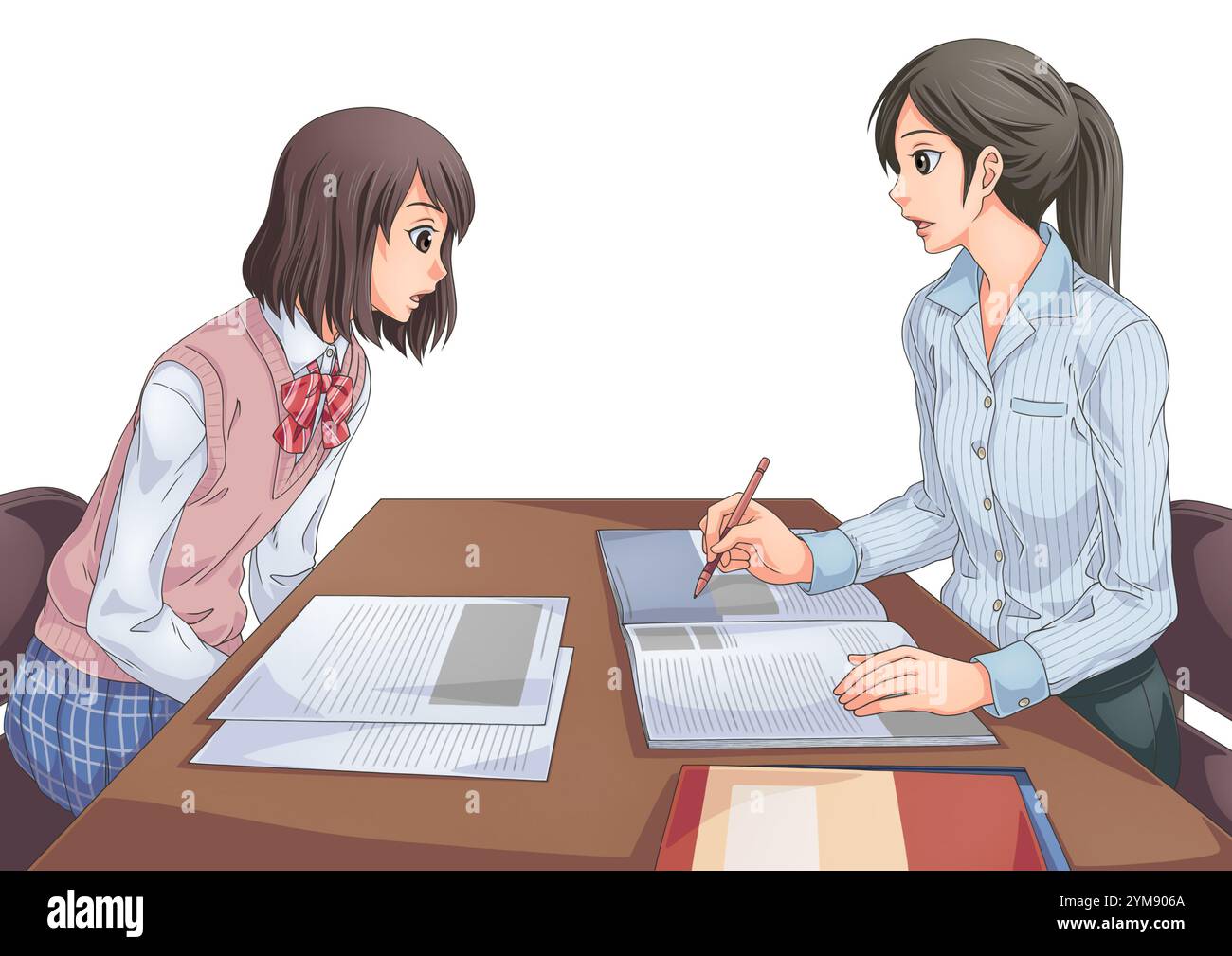 Female teacher and female student during interview Stock Photo - Alamy