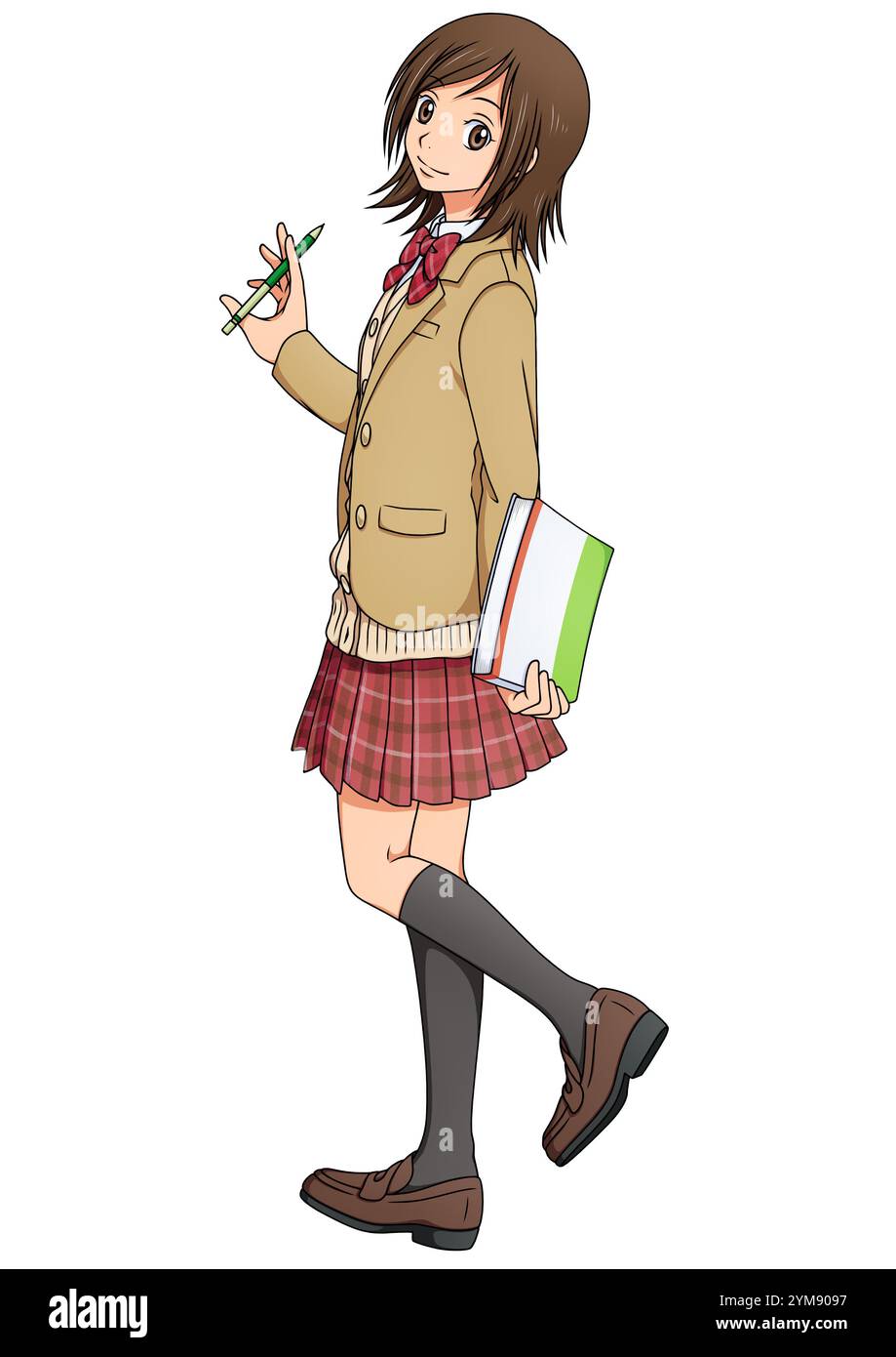 Female student holding text and turning around Stock Photo - Alamy