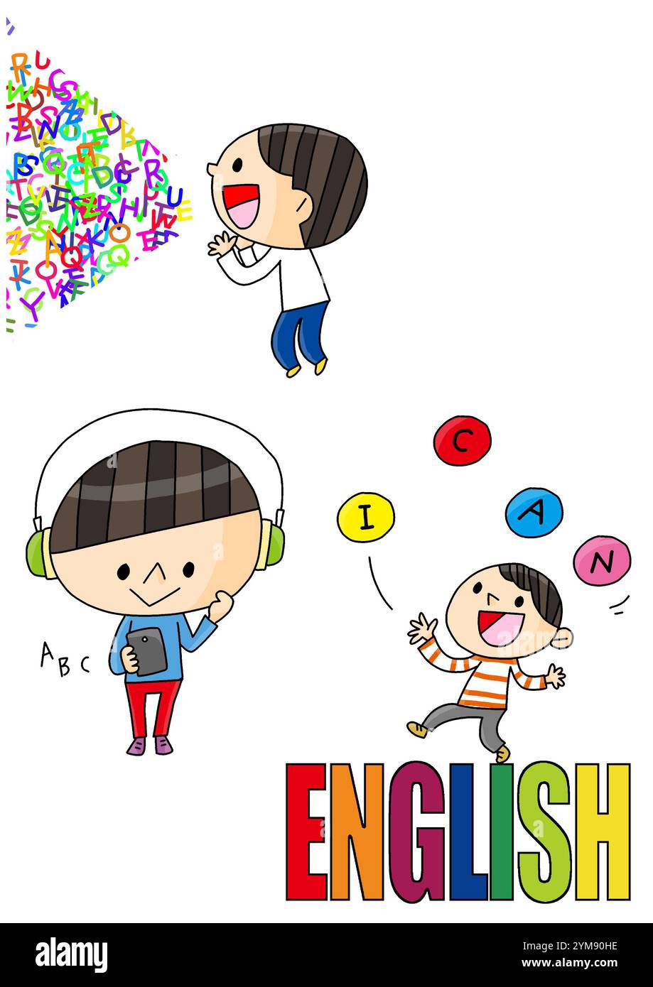 Foreign language teaching English conversation Boy speaking English ...