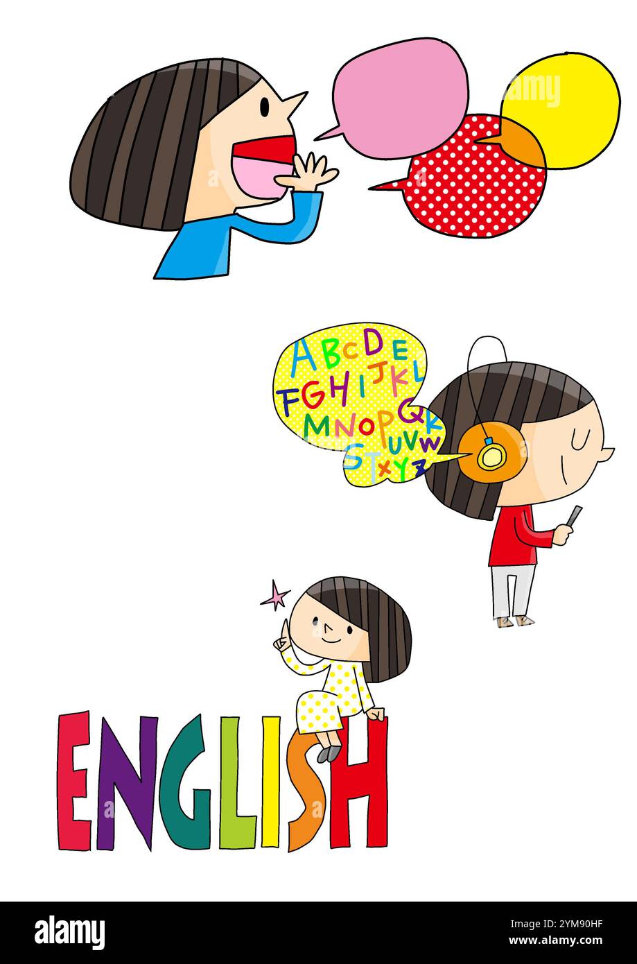 Foreign language teaching English conversation Girls speaking English ...