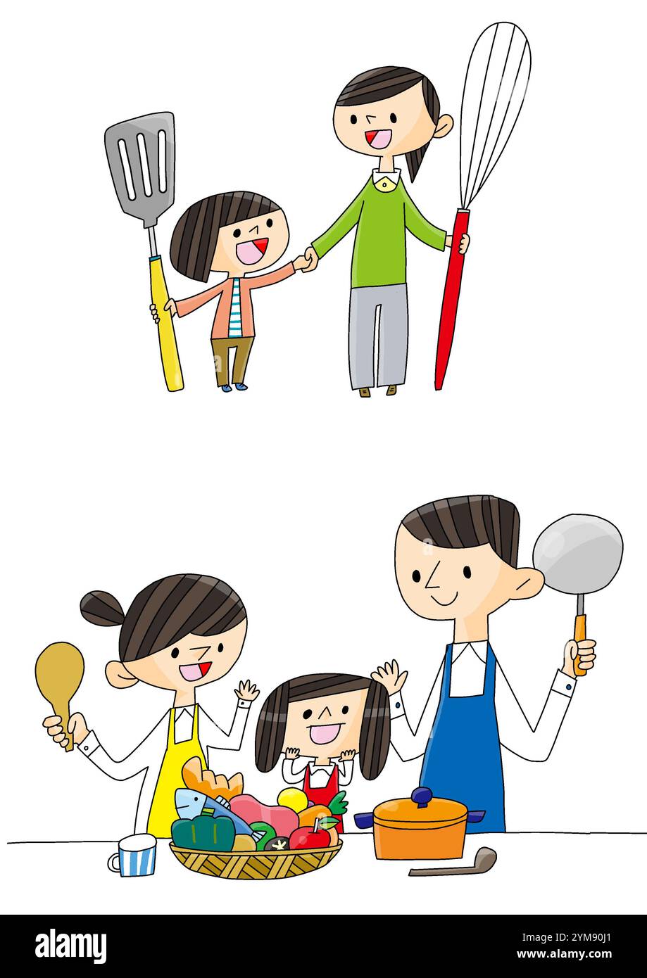 Nutrition education Family cooking Nutritional balance Stock Photo - Alamy