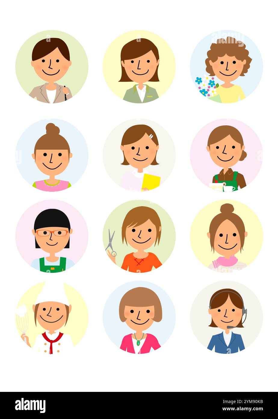 Cartoon business women working Cut Out Stock Images & Pictures - Alamy