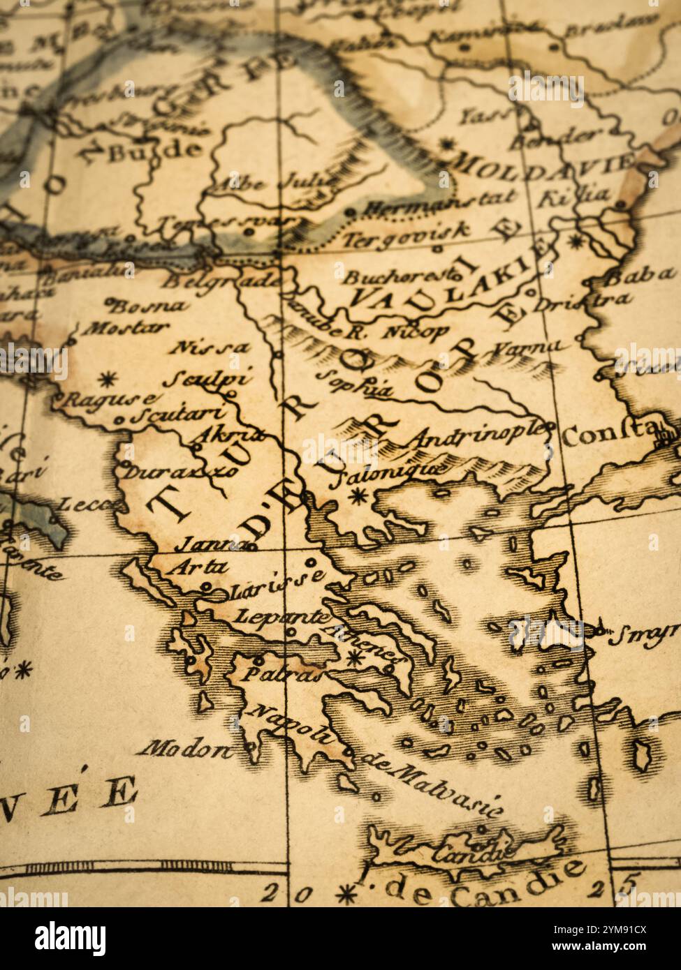 Old map Greece Stock Photo - Alamy