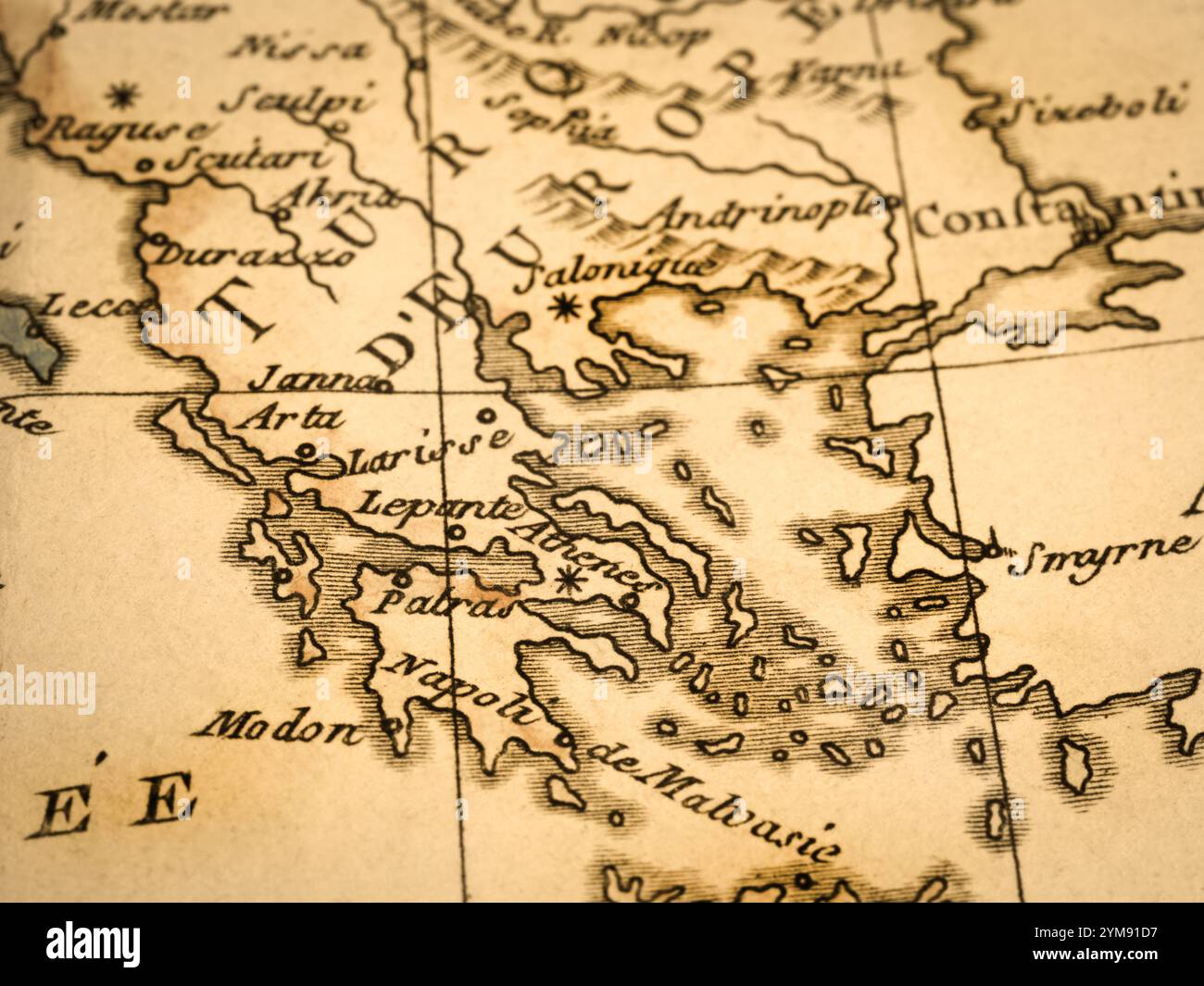Old map Greece Stock Photo - Alamy