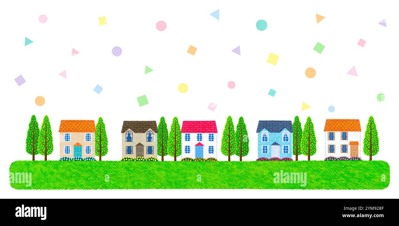 Houses and geometric patterns Stock Photo - Alamy