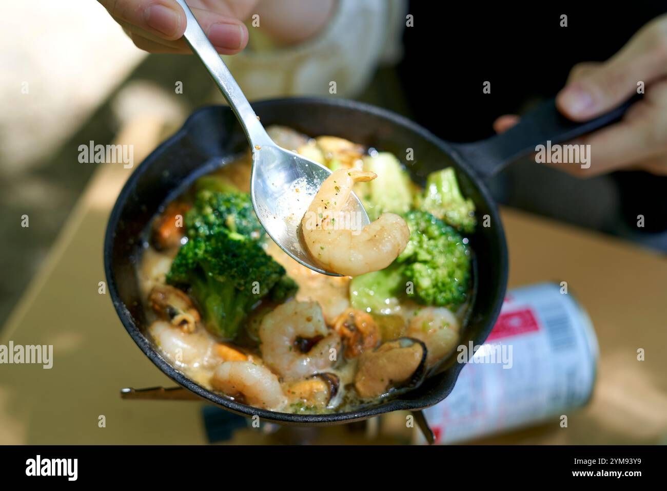 Young Japanese woman camping alone Stock Photo - Alamy