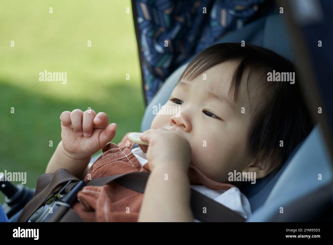 Cute Japanese baby in stroller Stock Photo - Alamy