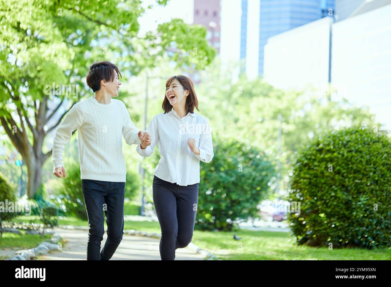 A fresh young couple who get on well with each other Stock Photo - Alamy