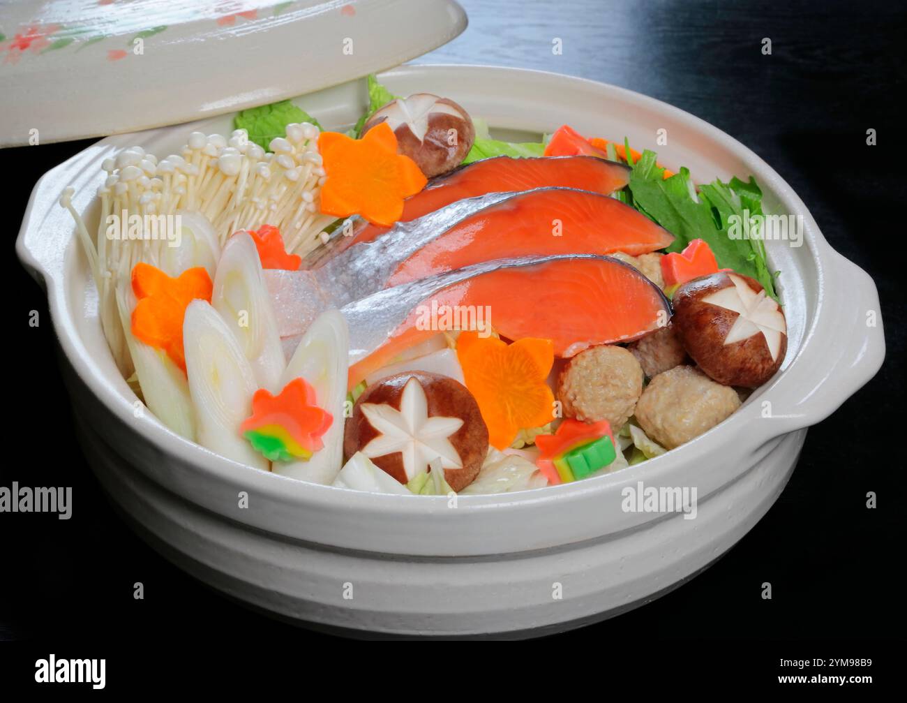 Chanko-nabe of salmon Stock Photo - Alamy