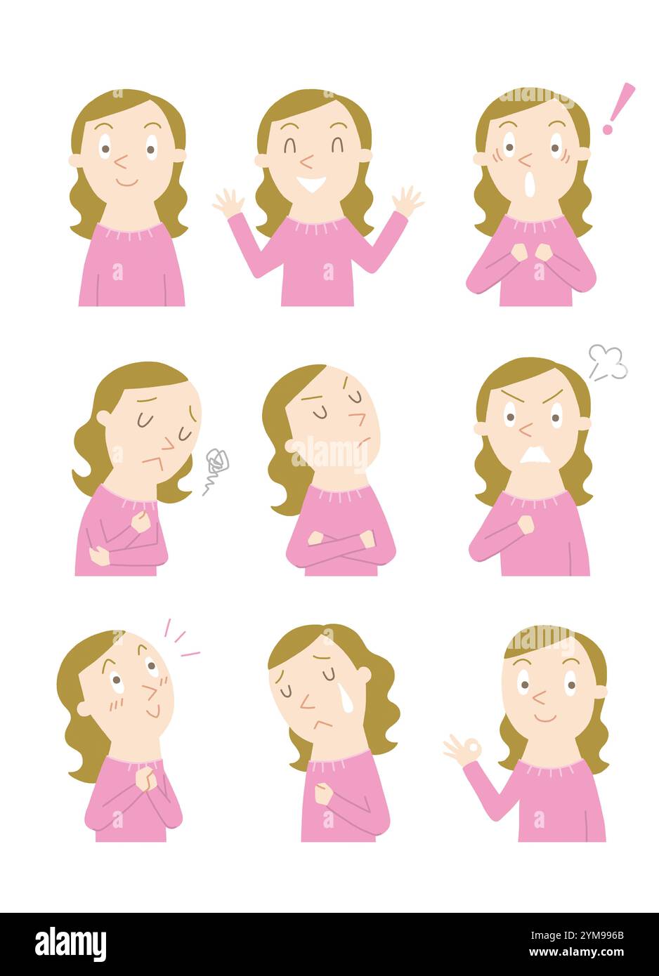 Cartoon woman facial expressions hi-res stock photography and images ...