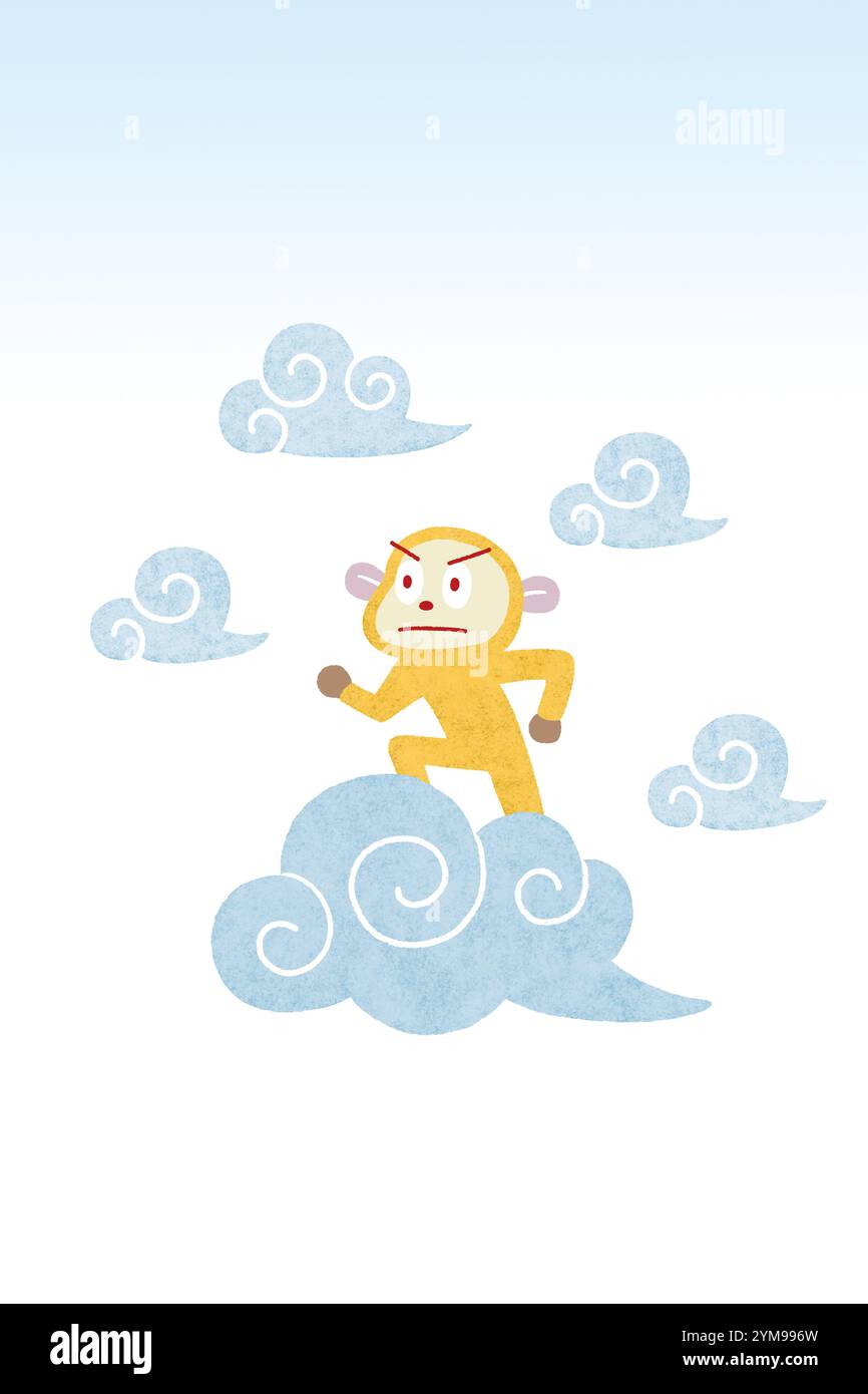 Monkey riding on cloud Stock Photo - Alamy