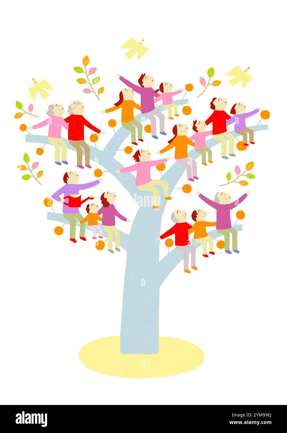 Everyone looking up to hope Tree Stock Photo - Alamy