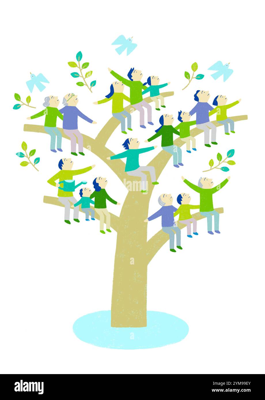 Everyone looking up to hope Tree Stock Photo - Alamy