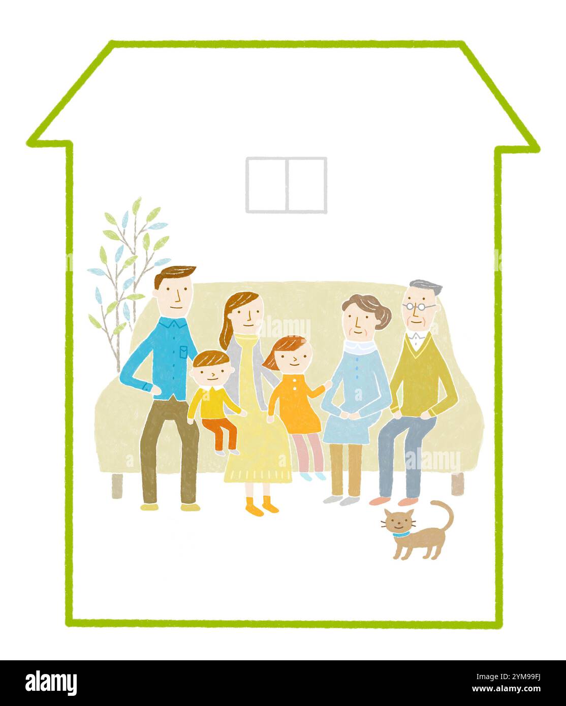 Three-generation family home Stock Photo - Alamy