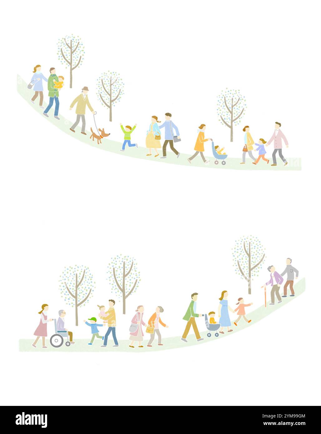 Families raising and caring for children walking in their daily lives ...