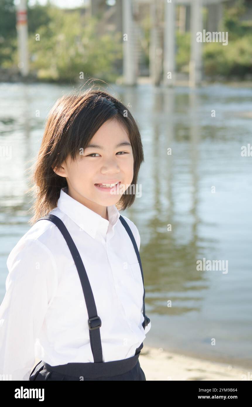 Primary school girl laughing Stock Photo - Alamy
