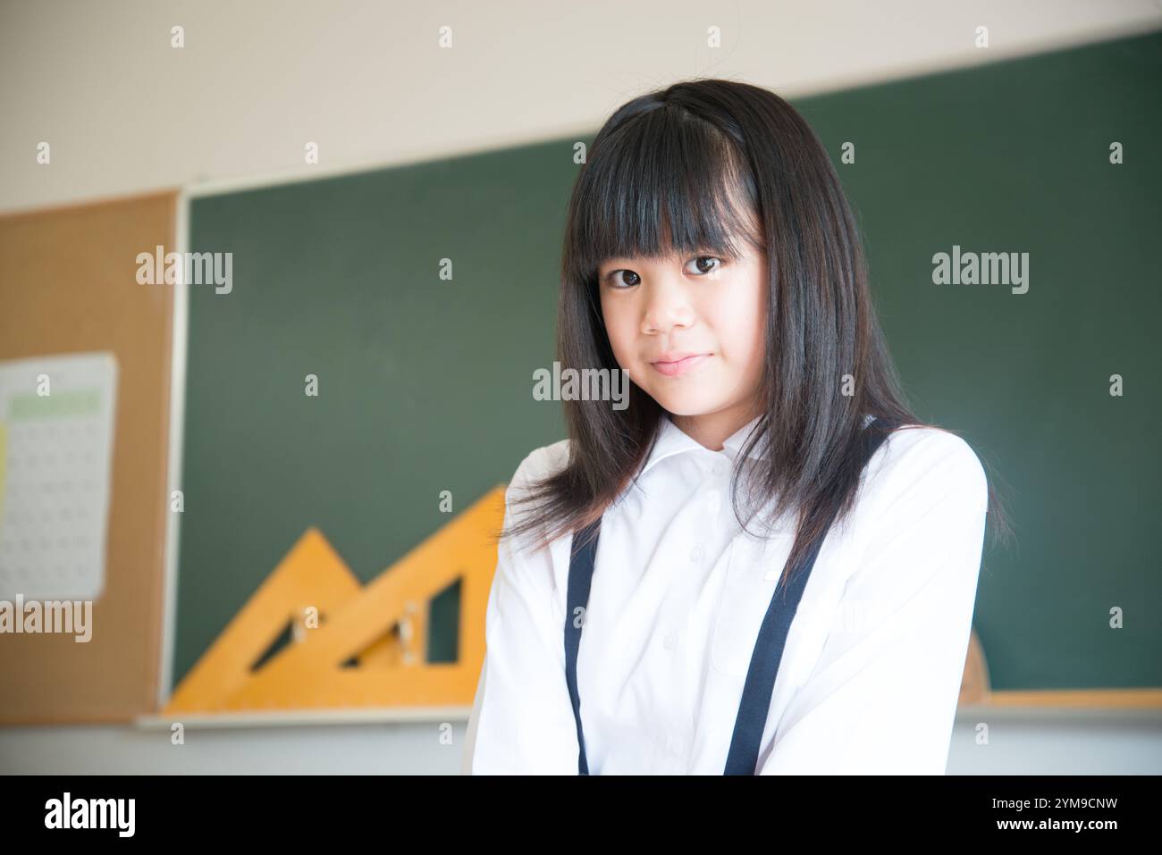 Primary school girls in school uniform in the classroom Stock Photo - Alamy