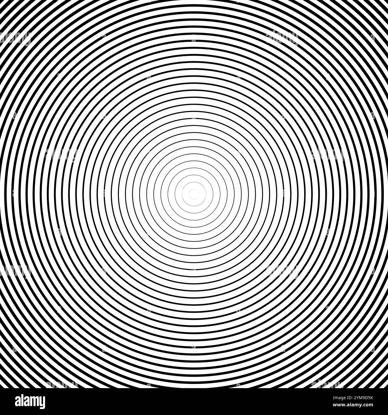 A minimalistic black-and-white concentric circular line pattern forming ...