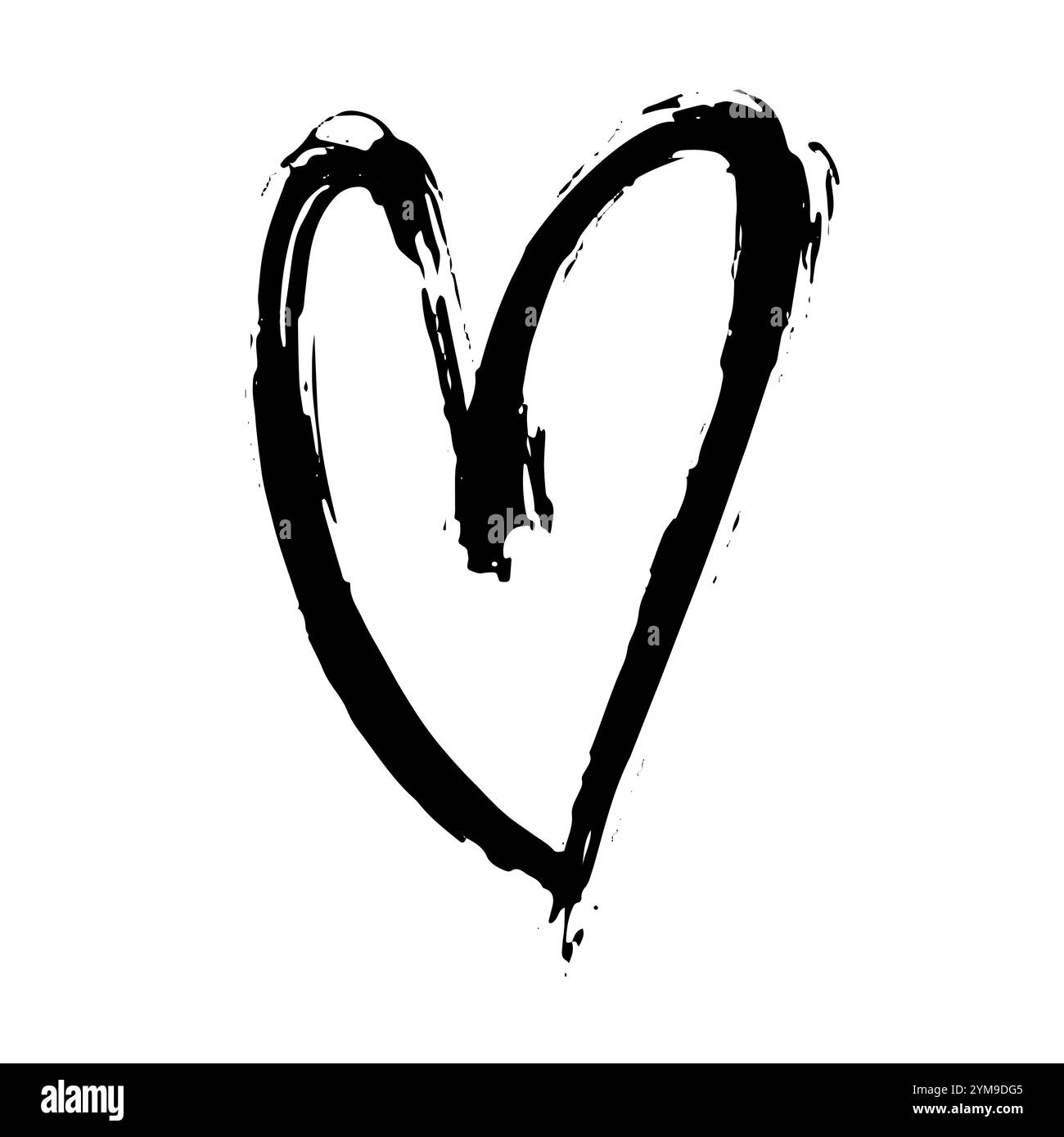 Hand Drawn Dry Brush Heart Illustration Stock Vector Image & Art - Alamy