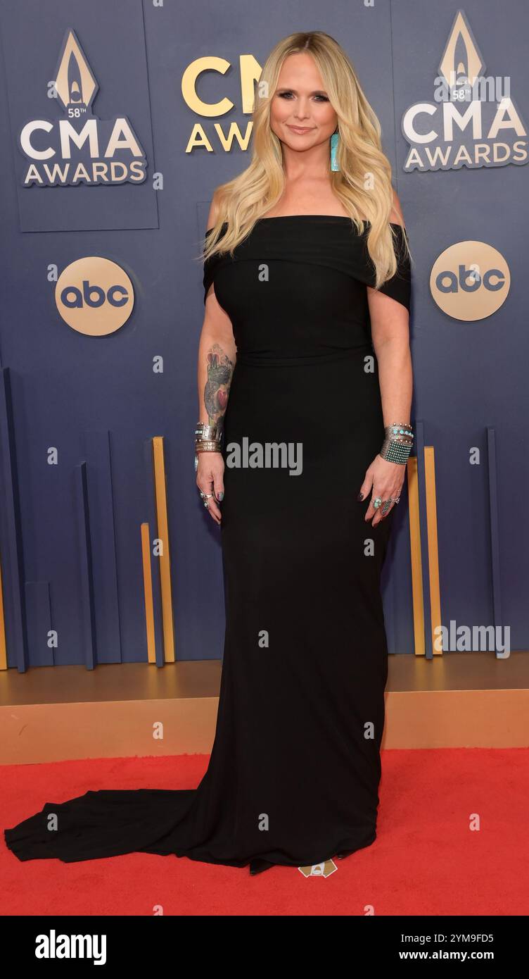 Nashville, USA. 20th Nov, 2024. Miranda Lambert arriving at the 58th ...