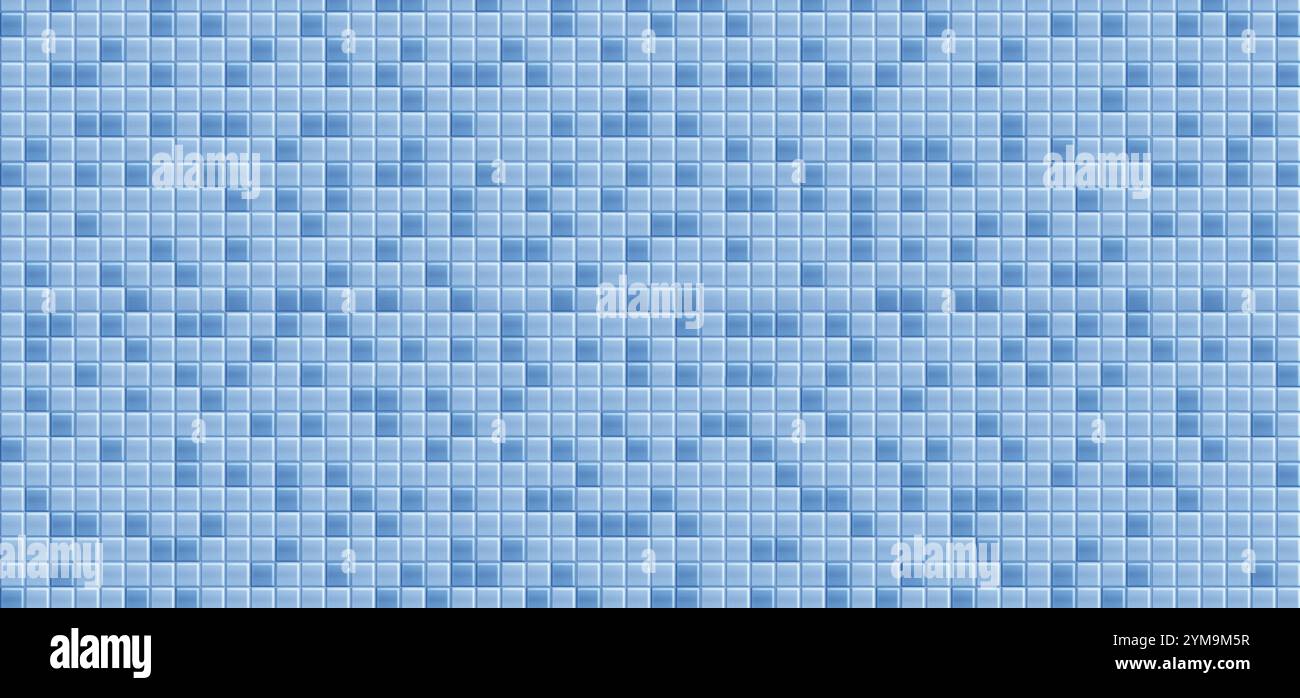 Classic swimming pool mosaic pattern with small azure squares. Uniform ...